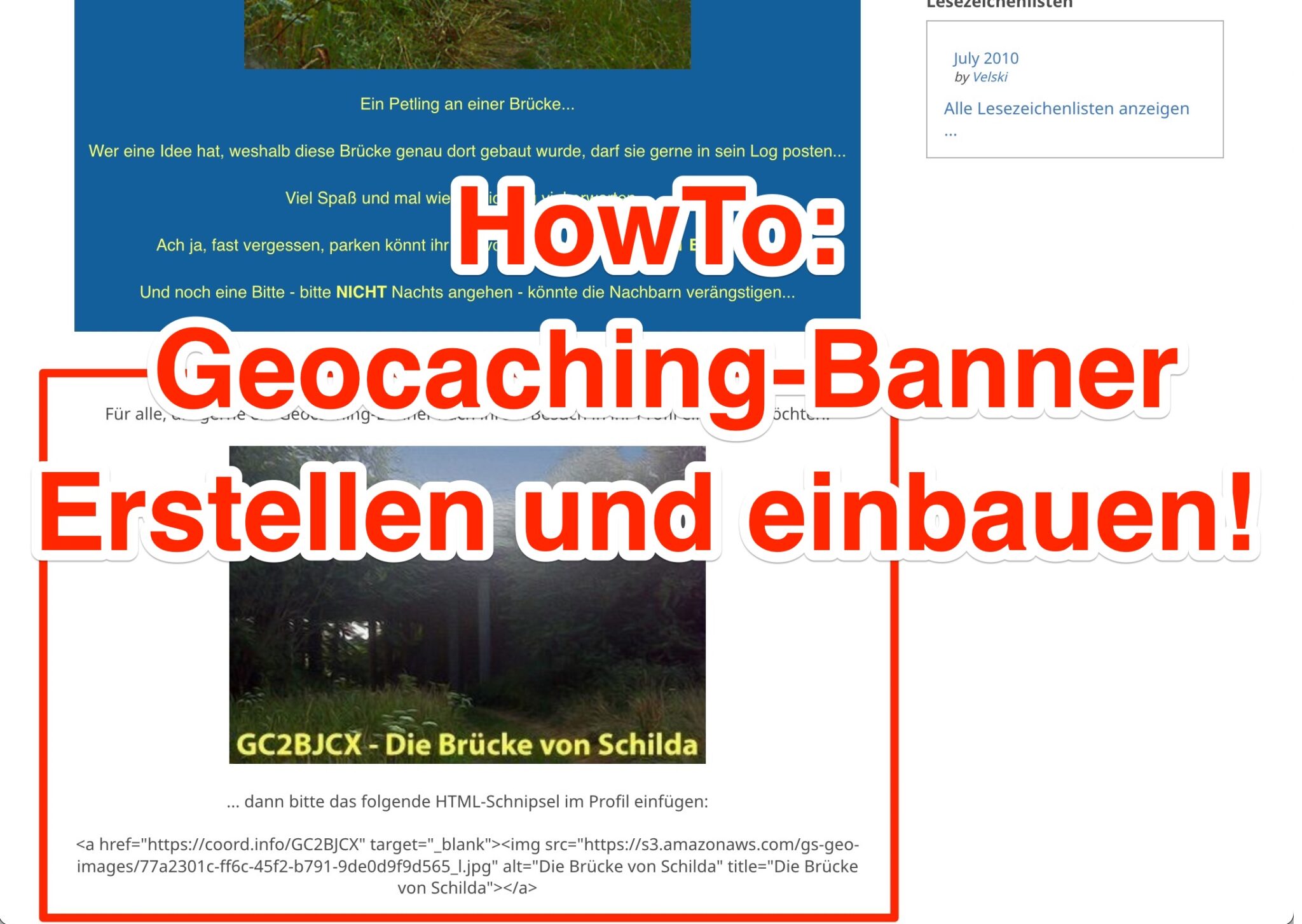 Anleitung: Ein Banner für den eigenen Geocache anlegen » Saarfuchs on Tour!