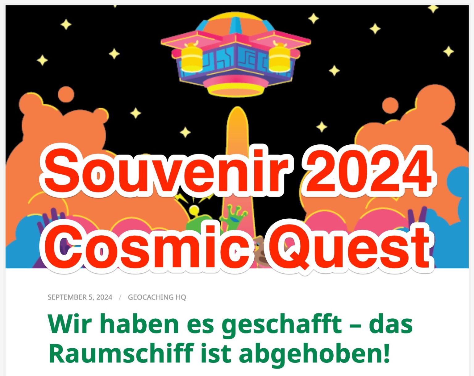 Cosmic Quest: Mein Rückblick » Saarfuchs on Tour!